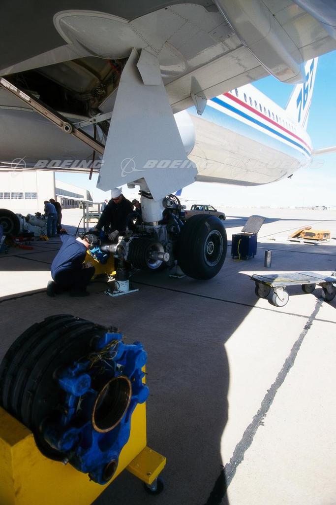 Boeing Images - 767-400ER Landing Gear Inspection