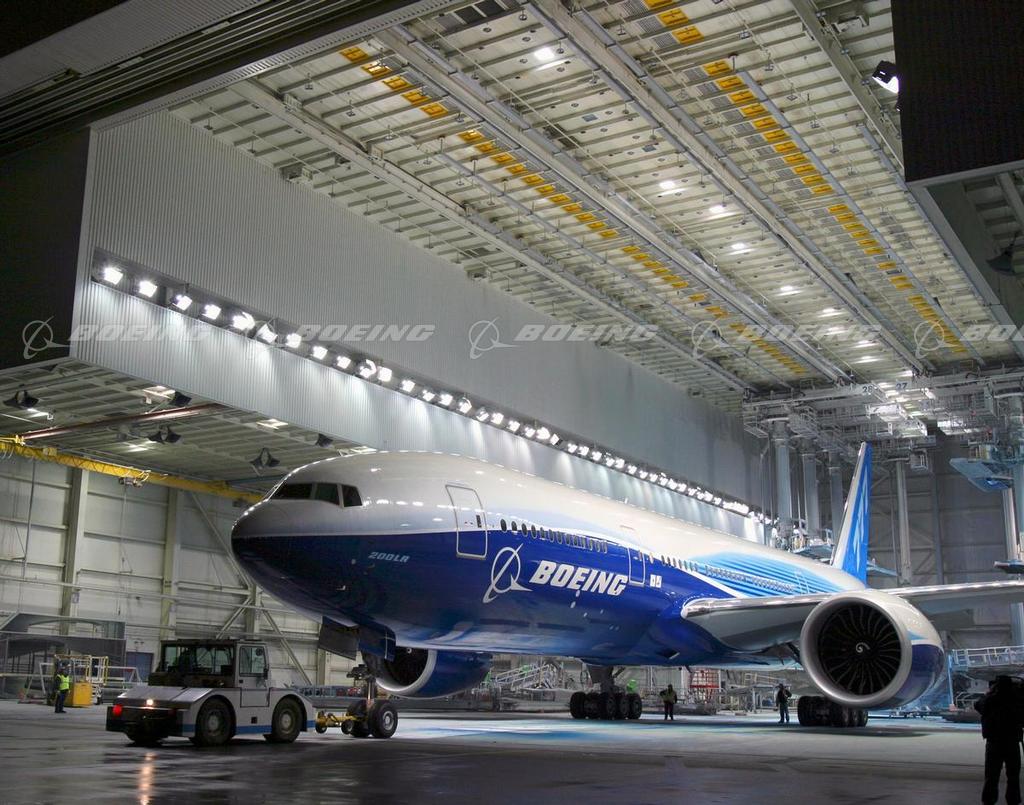 Boeing Images - 777-200LR Emerges from Paint Hangar at Everett, WA