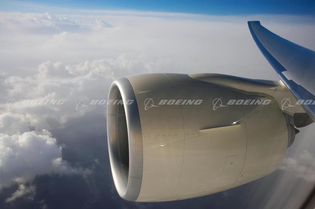 Boeing Images - Boeing 777-300ER Engine Nacelle Above Clouds