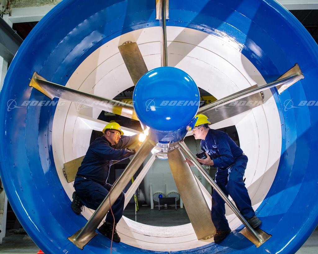 Boeing Images - Inspecting a Hydrokinetic Turbine at RER Hydro Factory